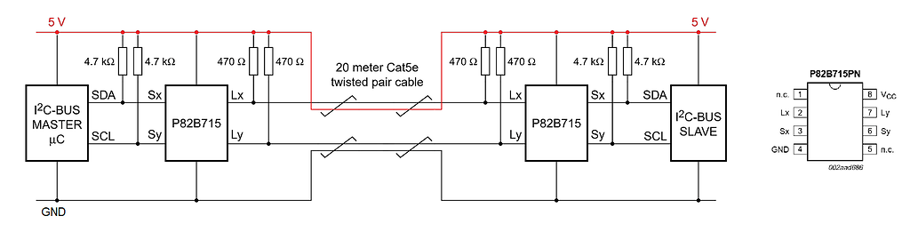 P82B715- i2c bus extender - extensão bus i2c (20m) - Hardware - CPHA.pt